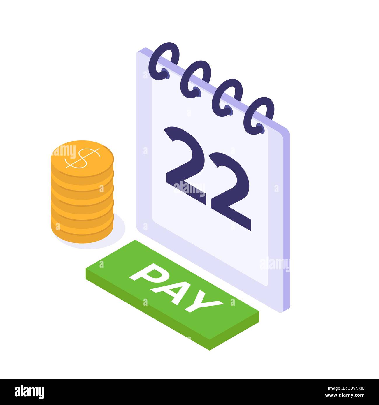 Subscription payment, monthly subscription auto-renewal icon. Isometric ...