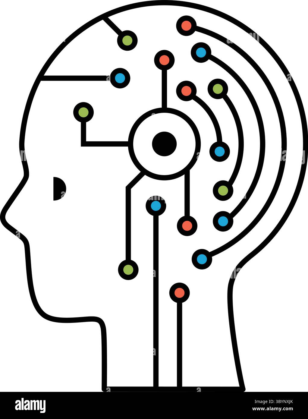 Artificial intelligence brain computer interface concept Stock Vector Image & Art - Alamy