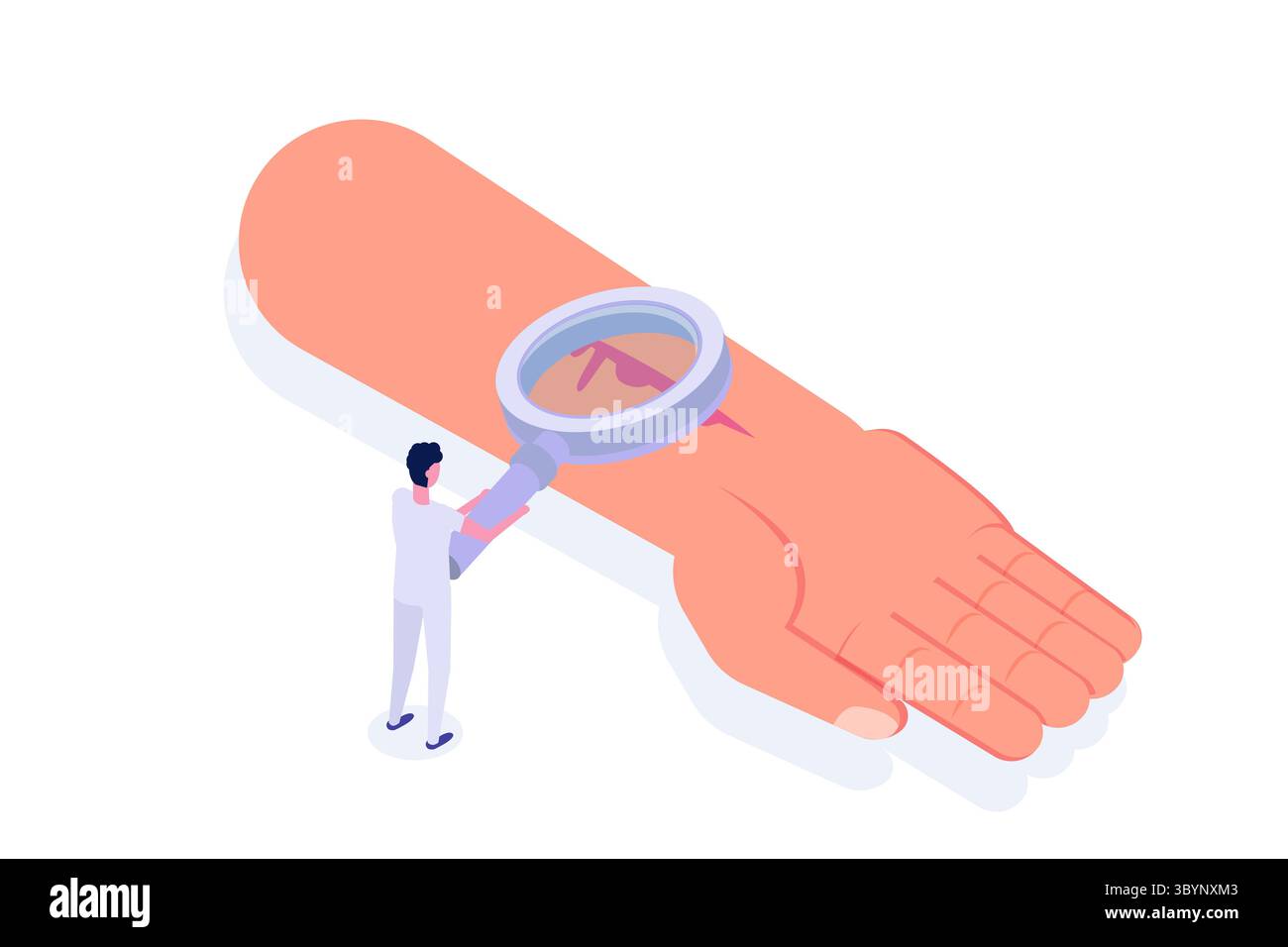 Hand cut blood, First aid treatment concept. Isometric vector ...