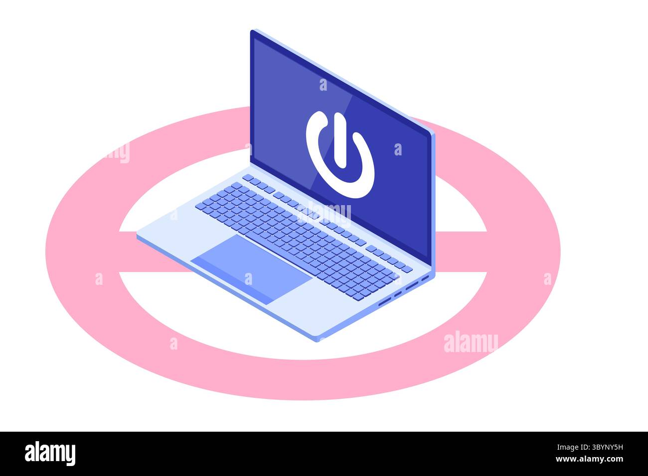 Digital detox, internet addiction isomertric concept. Vector ...
