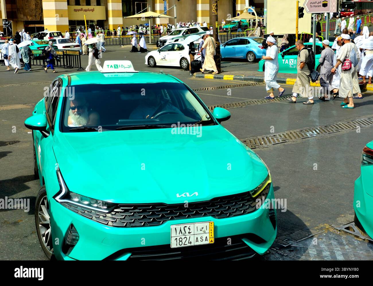 Mecca, Saudi Arabia, June 10 2024: Mecca Makkah Taxi, used to transport ...