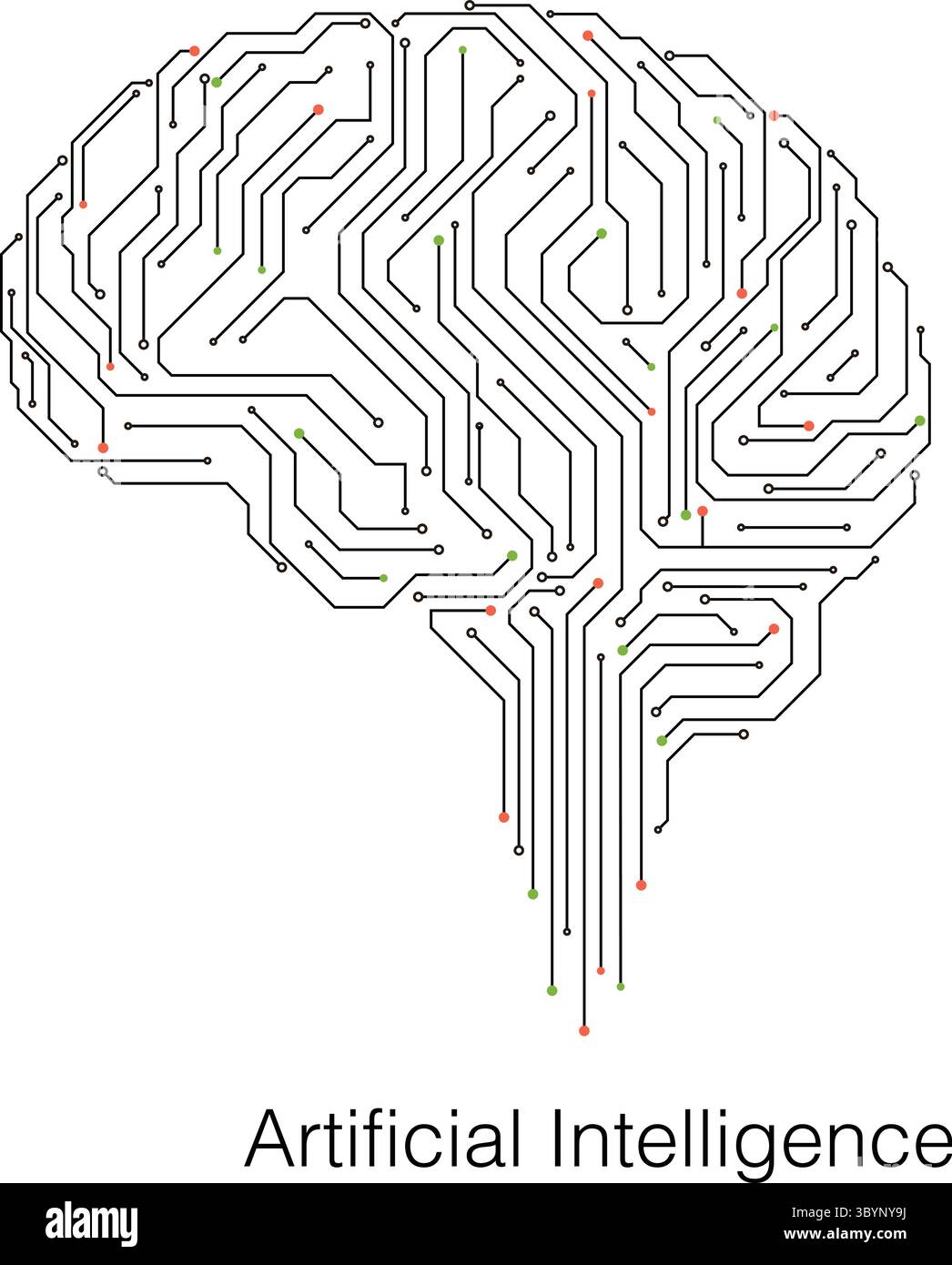 Artificial intelligence brain circuit board hi-res stock photography ...