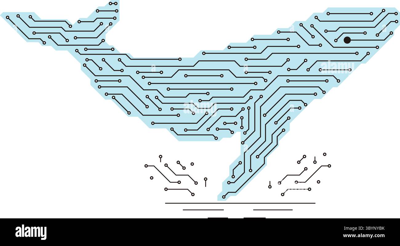 Simple whale shape made of circuit board Stock Vector Image & Art - Alamy