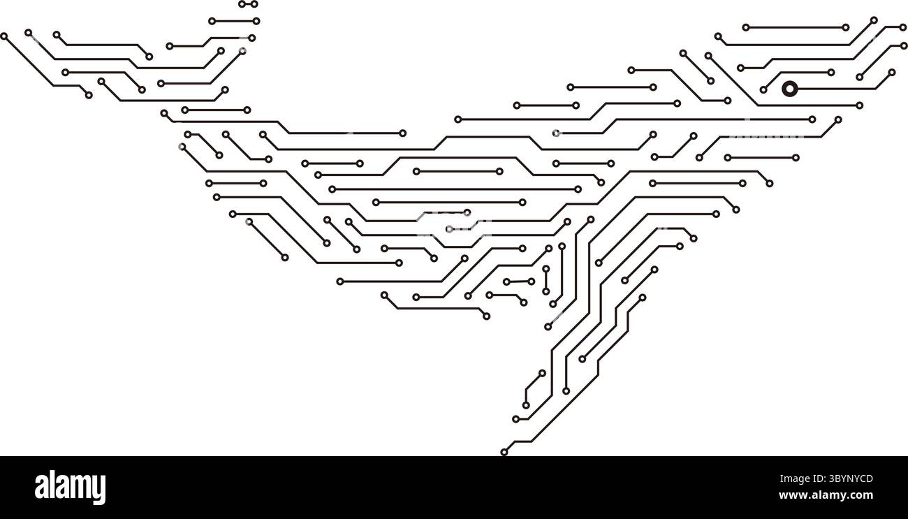 Simple whale shape made of circuit board Stock Vector Image & Art - Alamy