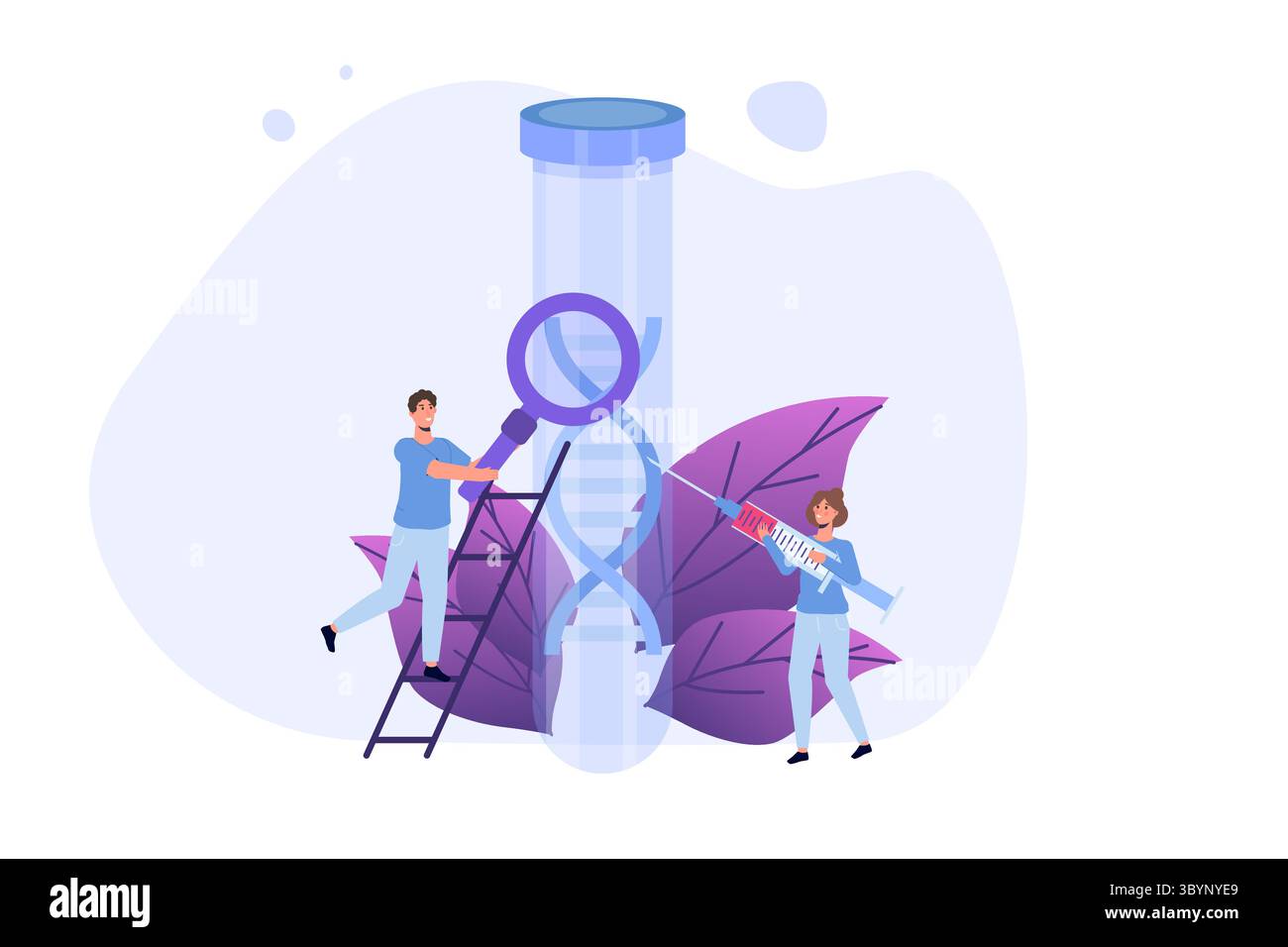 DNA test, Genetic testing, Lab research concept. Vector flat ...