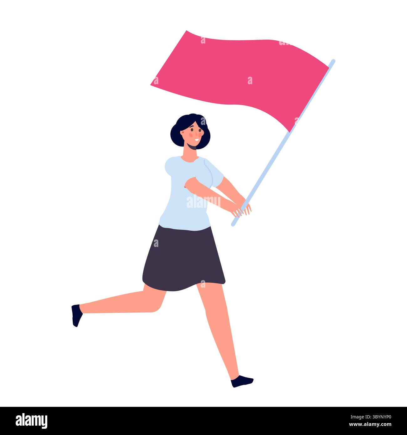 Human running with a flag. Vector illustration Stock Vector Image & Art ...