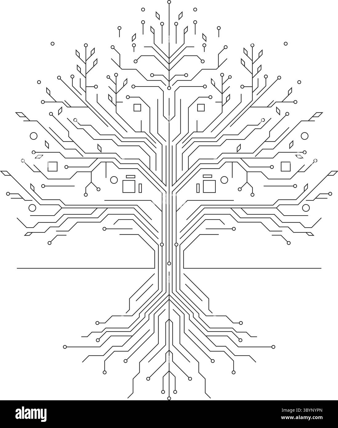 Simple Artificial intelligence circuit board tree Stock Vector Image ...
