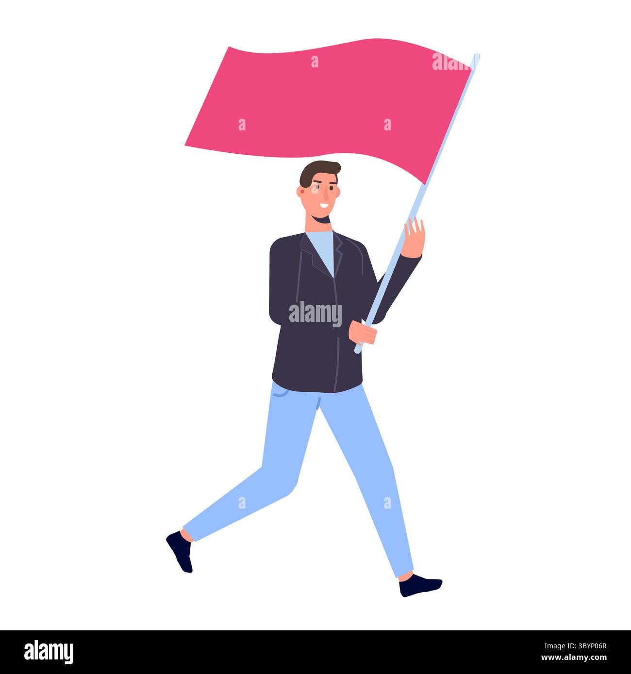 Human running with a flag. Vector illustration Stock Vector Image & Art ...