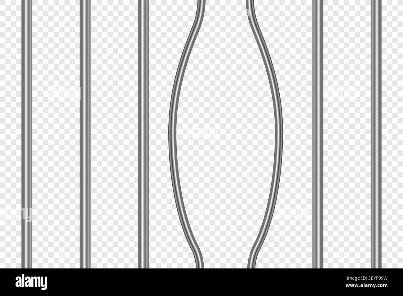 Prison broken bars realistic. Jail lattice or bars style on isolated ...