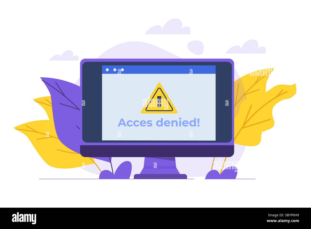 A browser window with login access denied a password entry concept ...