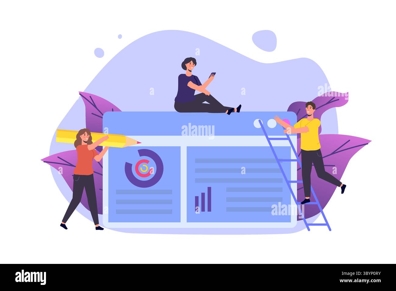 Remote team management vector vectors Stock Vector Images - Alamy