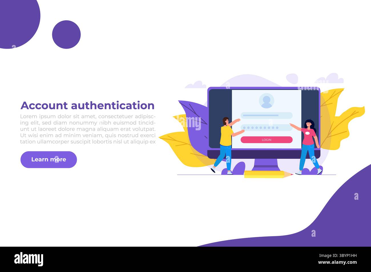 Online registration and sign up, Account authentication concept. Vector ...