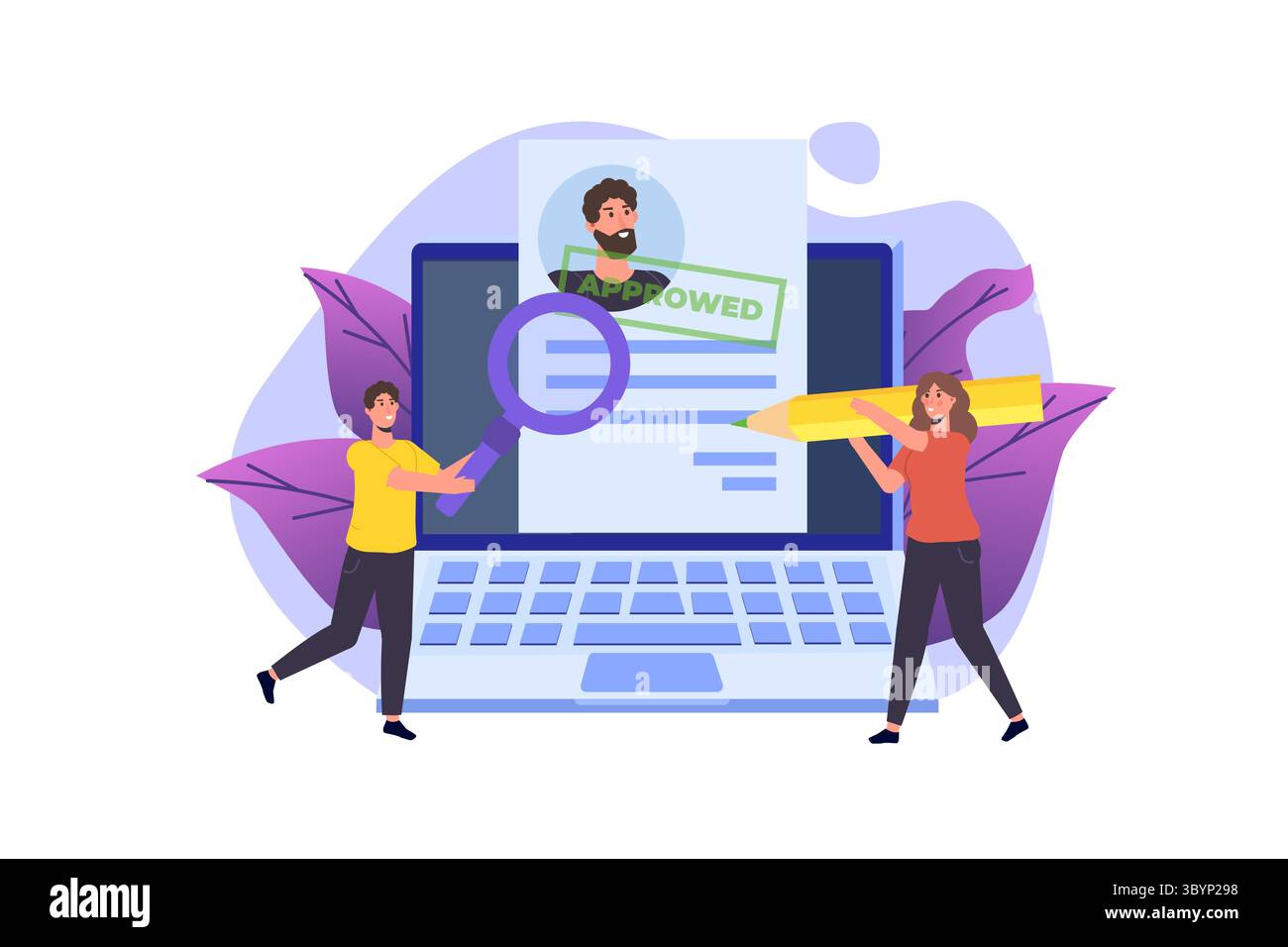 Job application Approved document paper. Vector isometric illustration ...