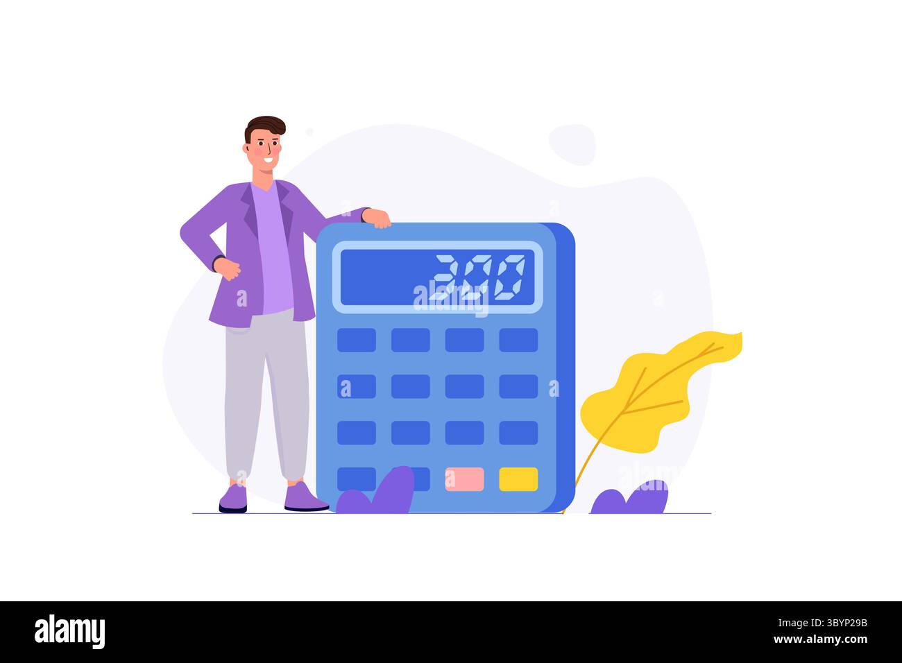 Man with big calculator. Vector illustration Stock Vector Image & Art ...