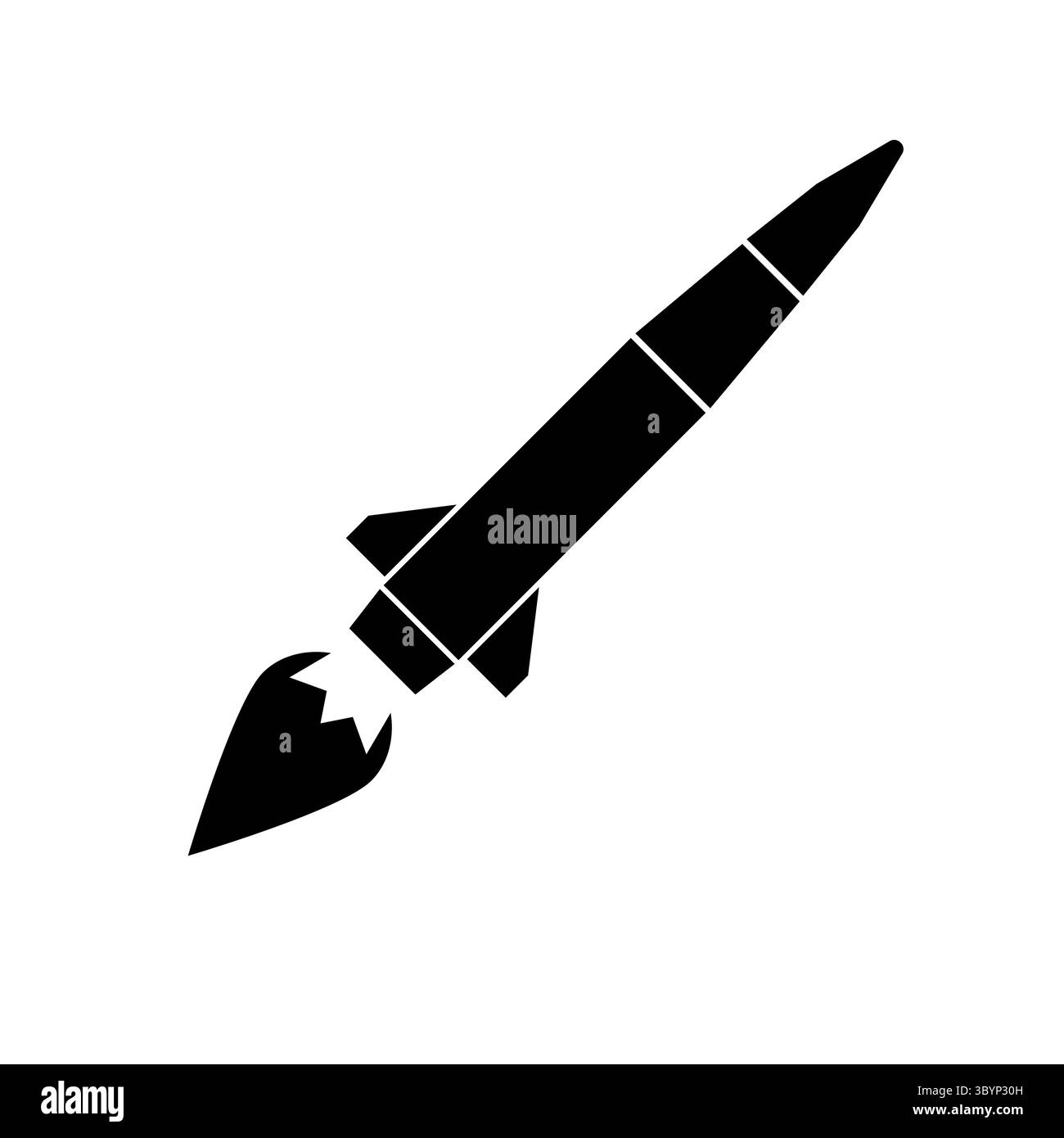 Missiles rocket icon. Atomic warhead silhouette. Vector illustration ...