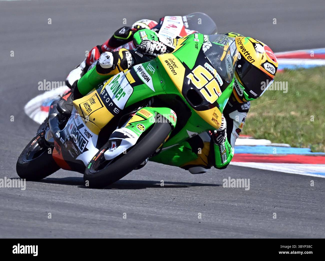 Switzerland's rider Noah Dettwiler of the CIP Green Powerof steers his ...