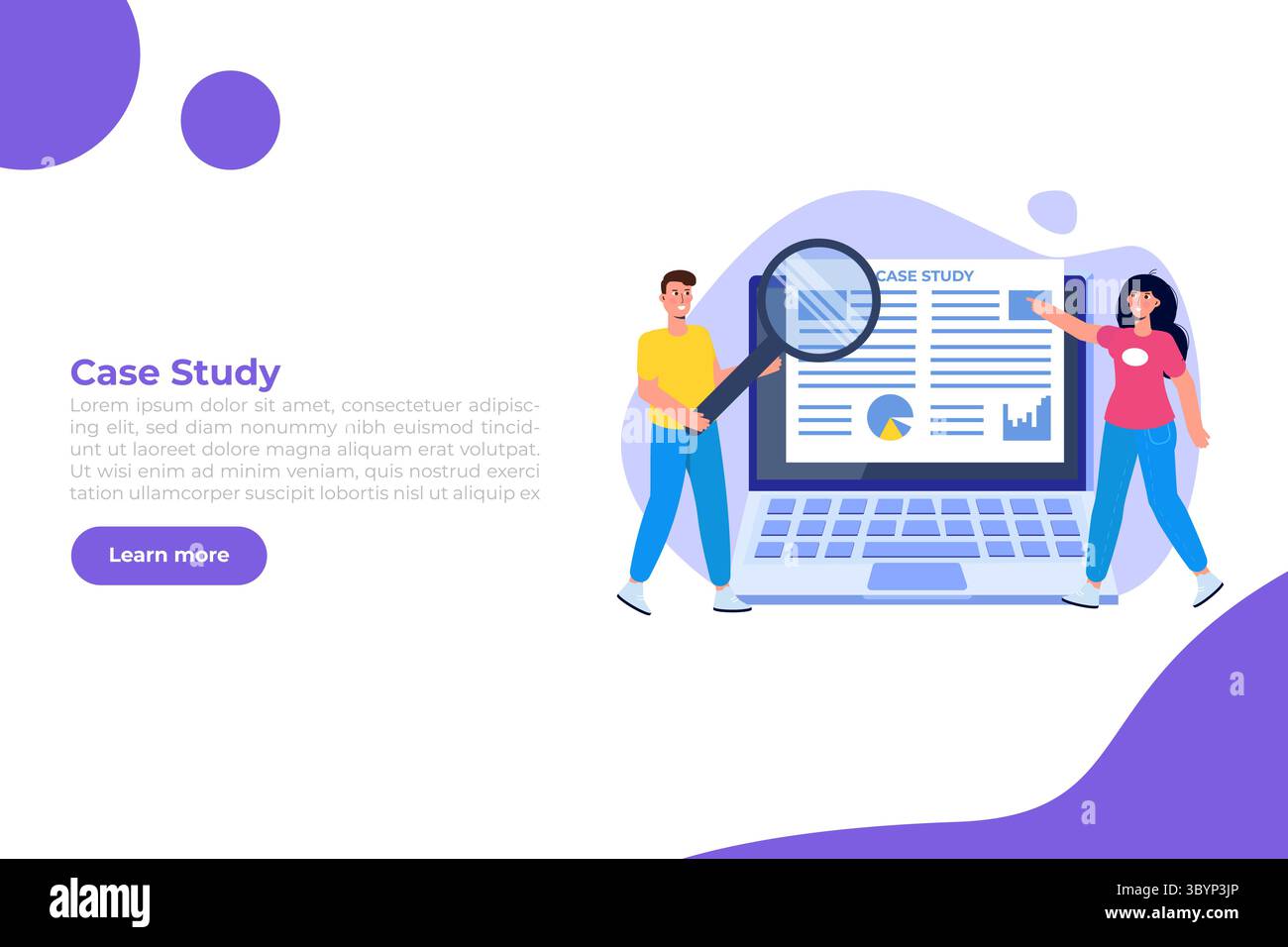 Case study concept with characters. Flat style vector illustration ...