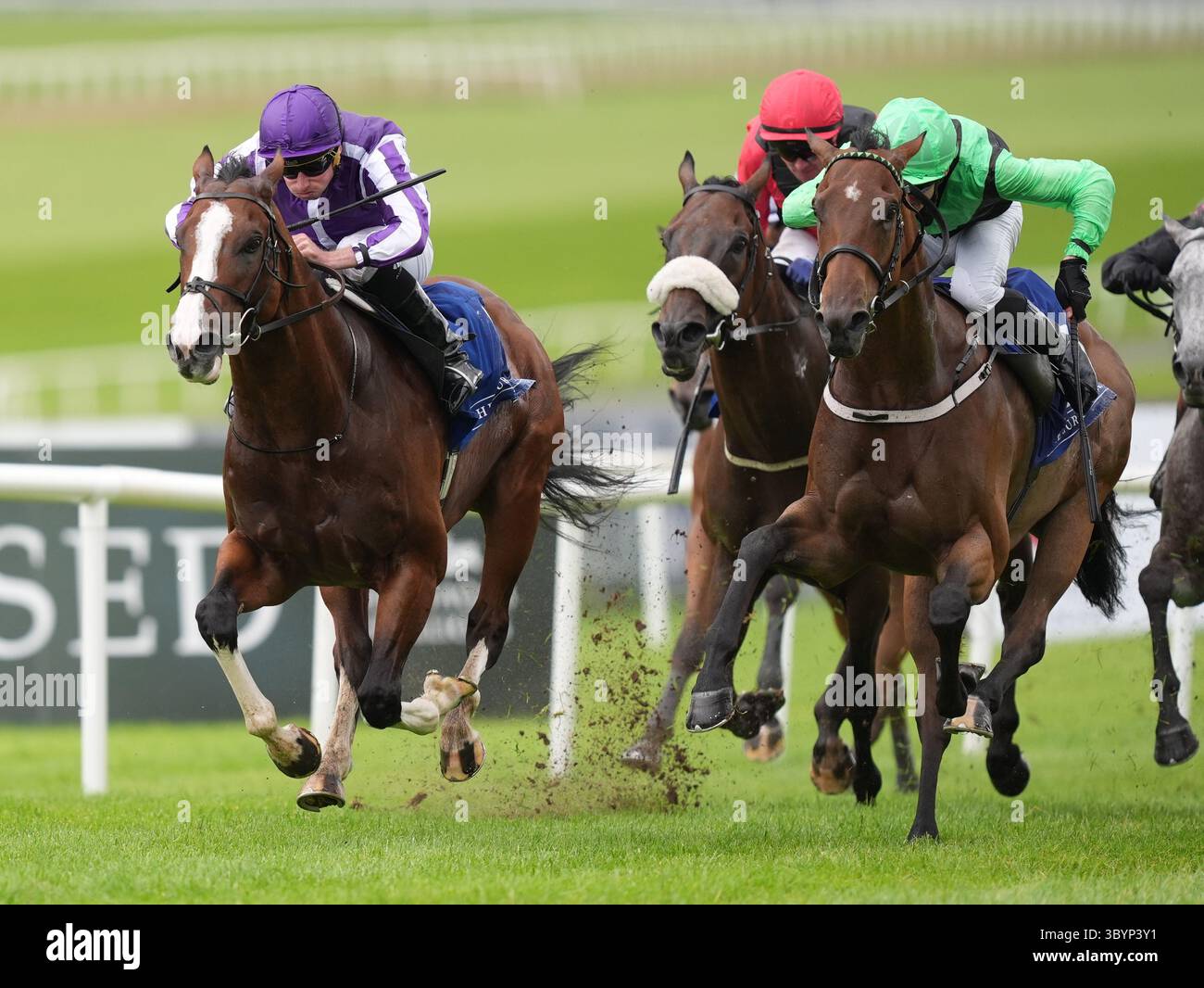 Diego Velazquez ridden by jockey Ryan Moore (left) wins the fifth race ...