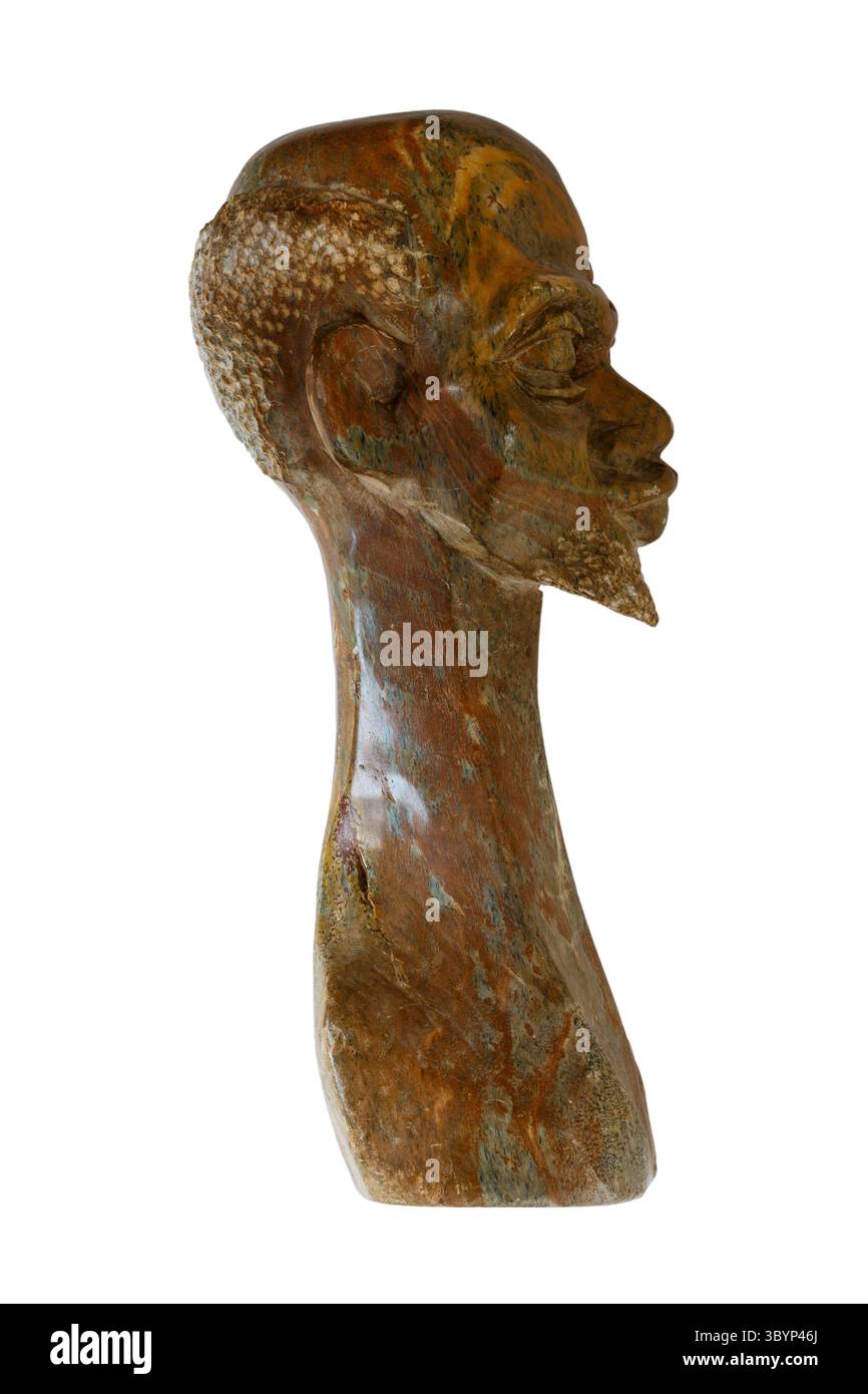 African soapstone carving from Swaziland of a man male bust carved ...