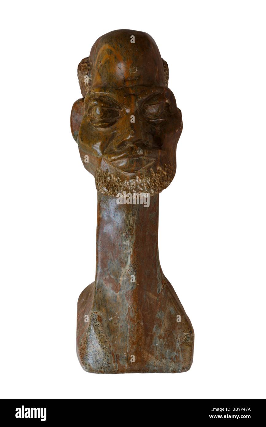 African soapstone carving from Swaziland of a man male bust carved ...