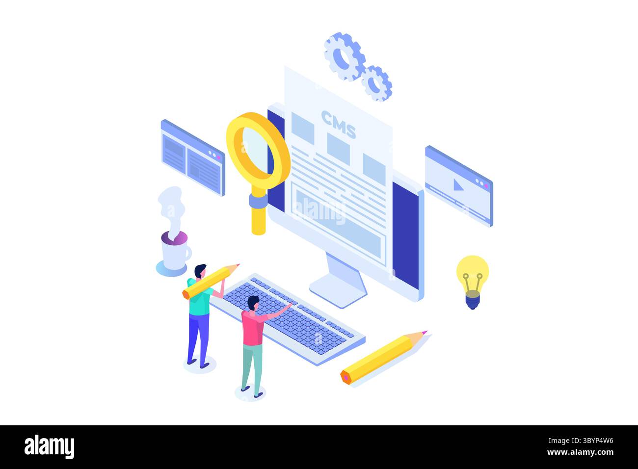 Website content management vector vectors Stock Vector Images - Alamy