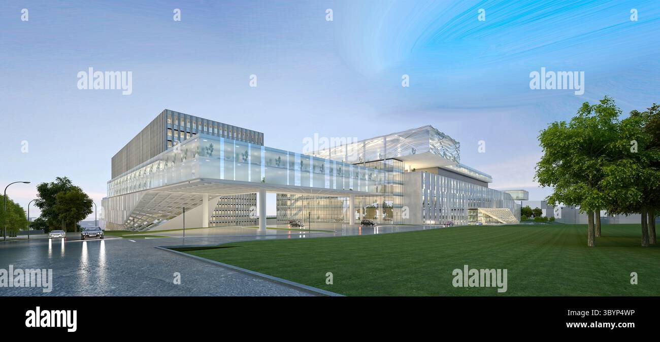 3d render shopping mall building exterior Stock Photo - Alamy