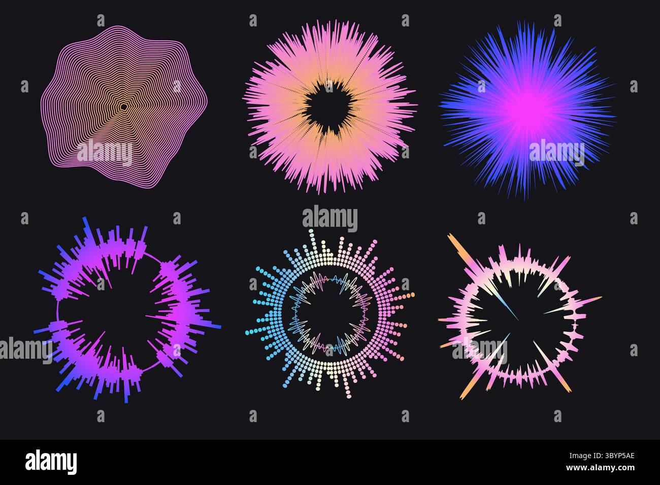 Geometric circular neon equalizer hi-res stock photography and images ...