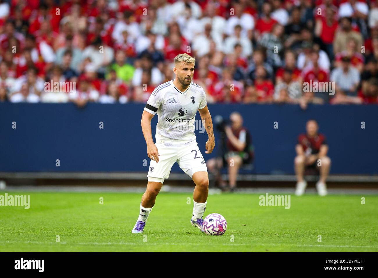 Manchester United defender Luke Shaw (23) during the Manchester United ...