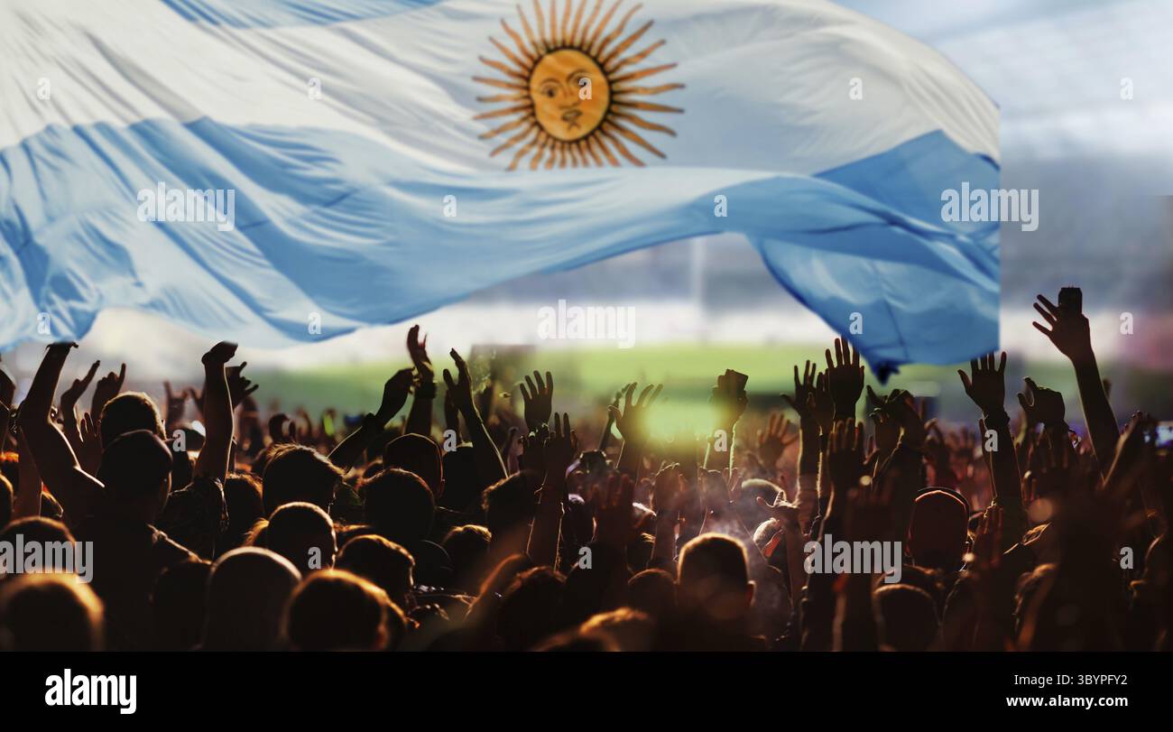 Argentina fan football with flag hi-res stock photography and images ...