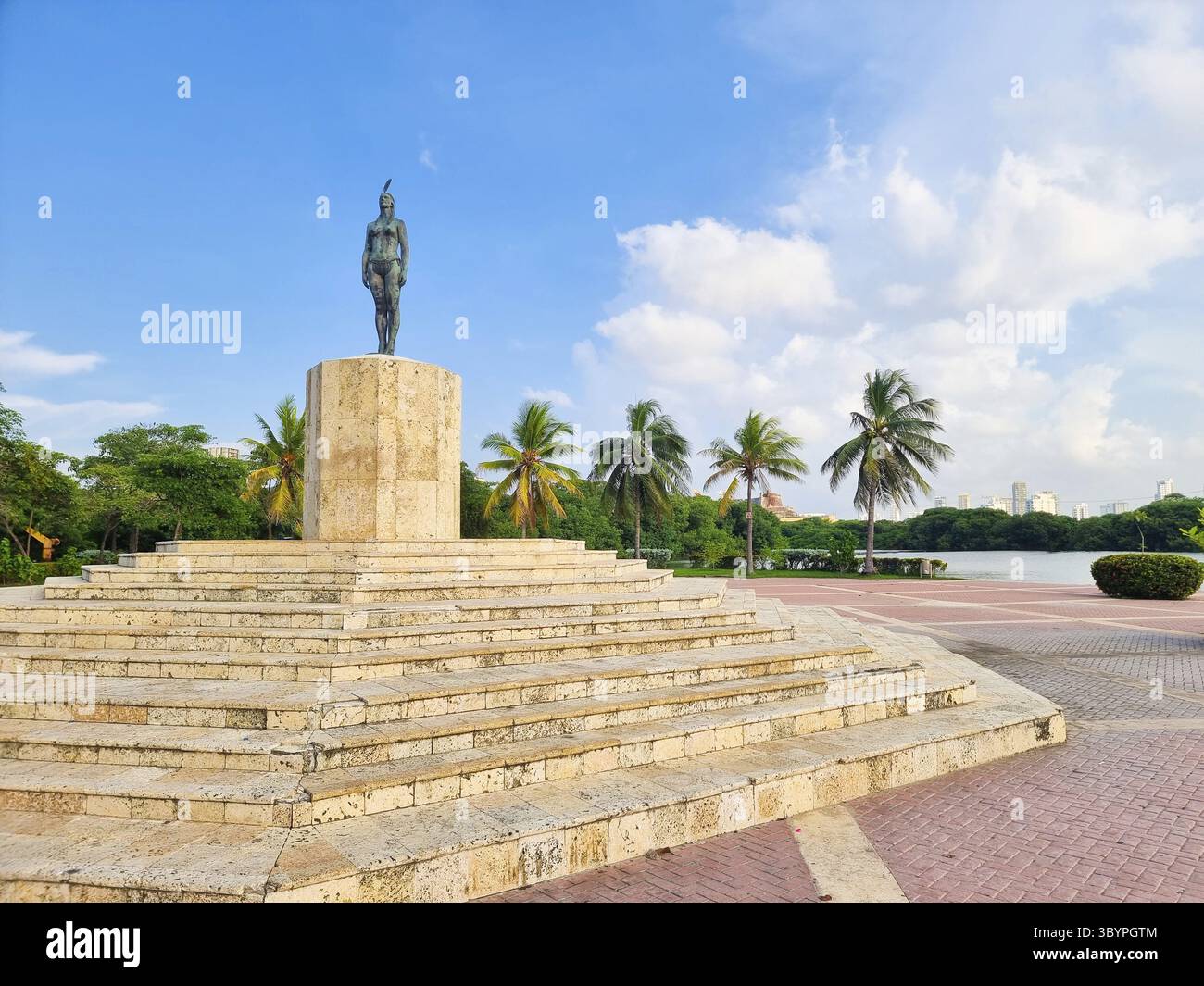 Colombia, Cartagena de Indias, October 18, 2023, monument and statue to Catalina by Camilo Rueda ...
