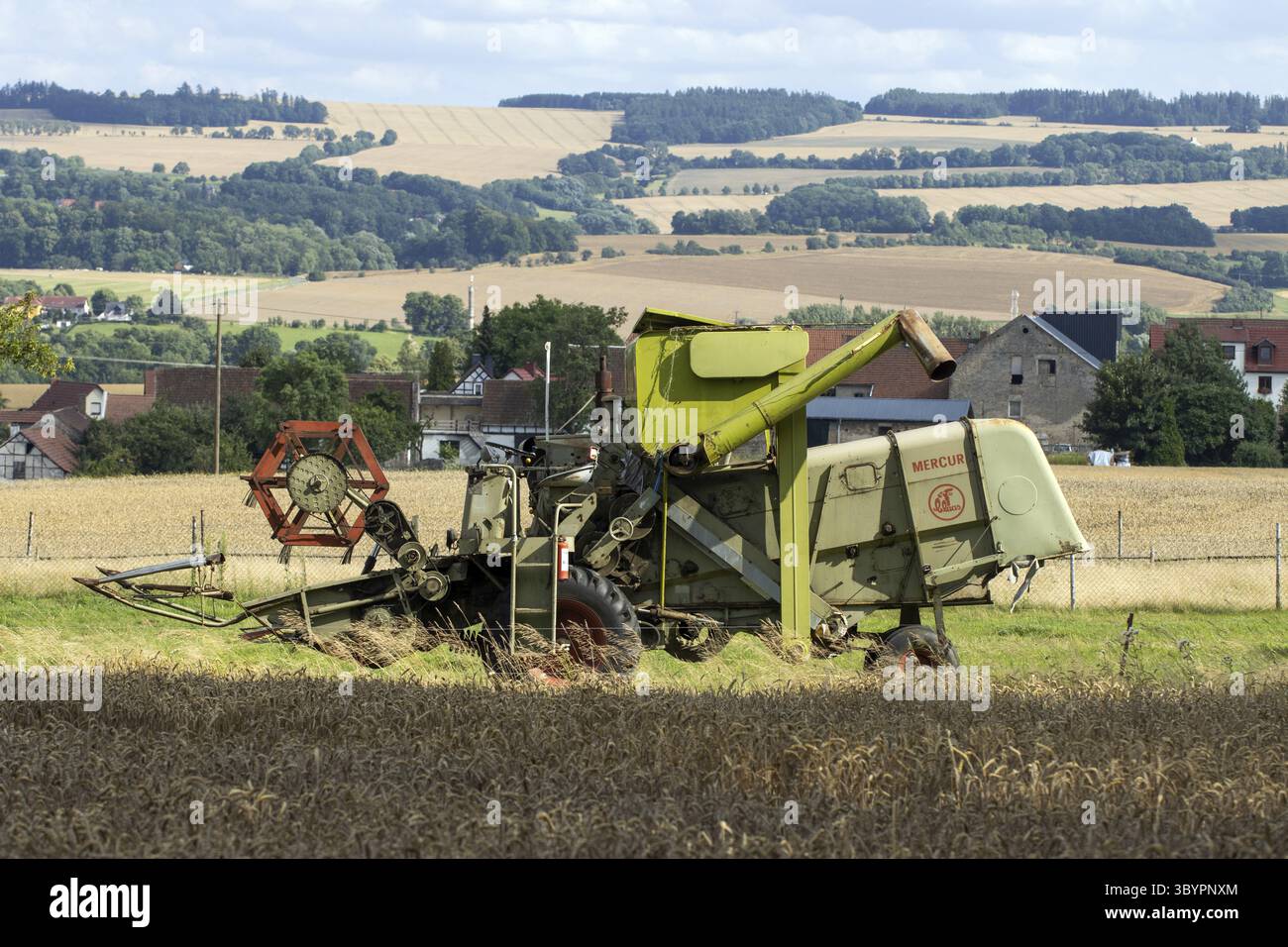 Old Claas combine harvester of the Mercur type from 1966 Stock Photo ...