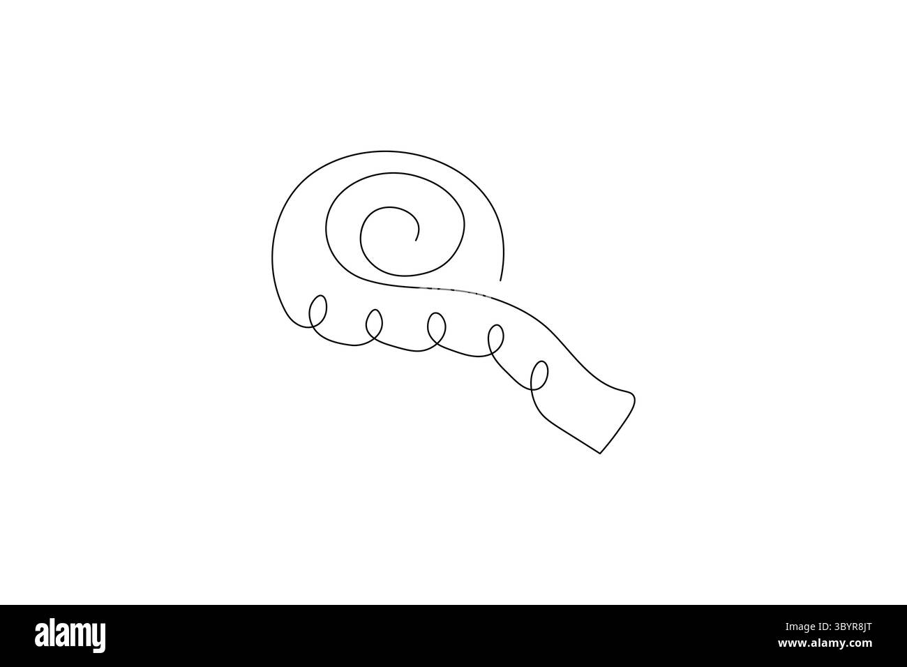 Line drawing ruler continuous one line minimalist outline vector ...