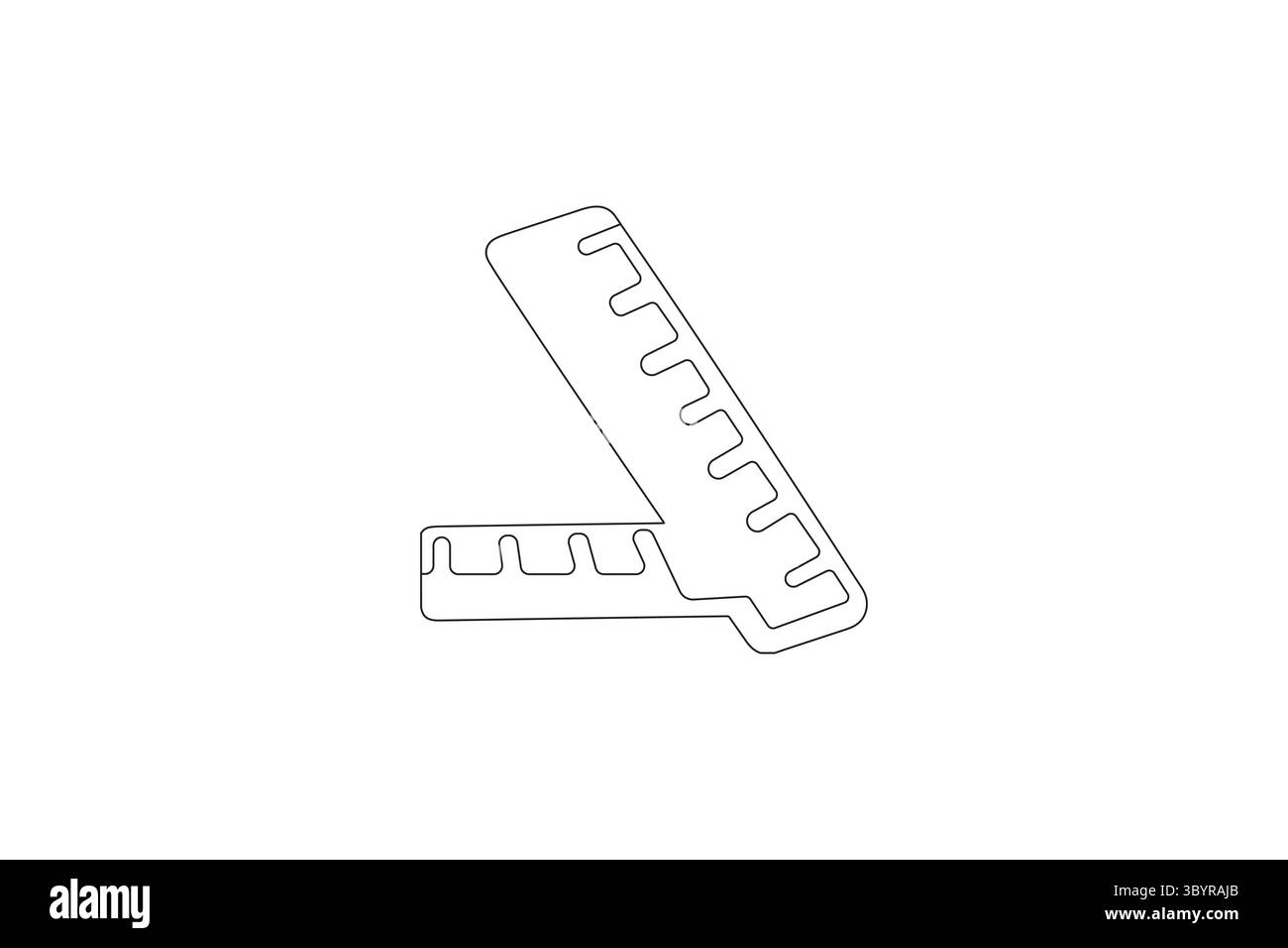 Line drawing ruler continuous one line minimalist outline vector ...