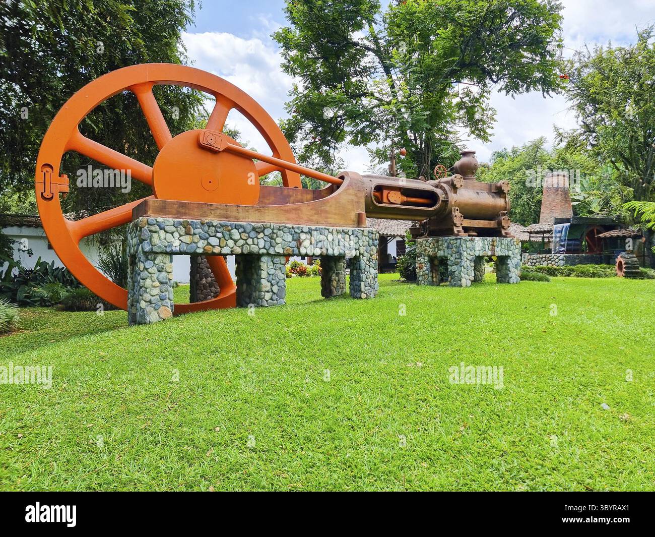 Colombia, Santa Elena, July 31, 2024, sugar cane museum, machine used ...