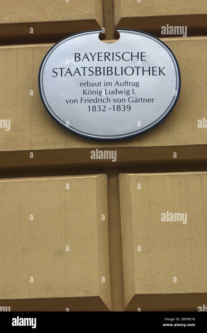 Enamel sign Bavarian State Library Stock Photo - Alamy