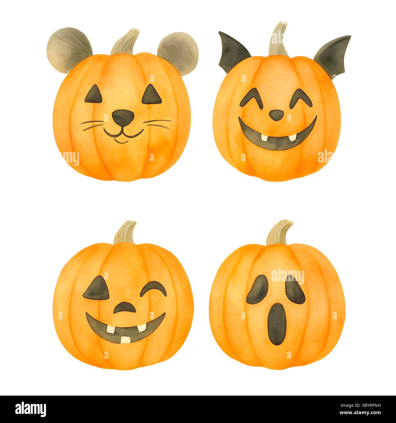 Hand Painted Halloween Clipart – Cute Ghosts, Props & Spooky Objects in ...