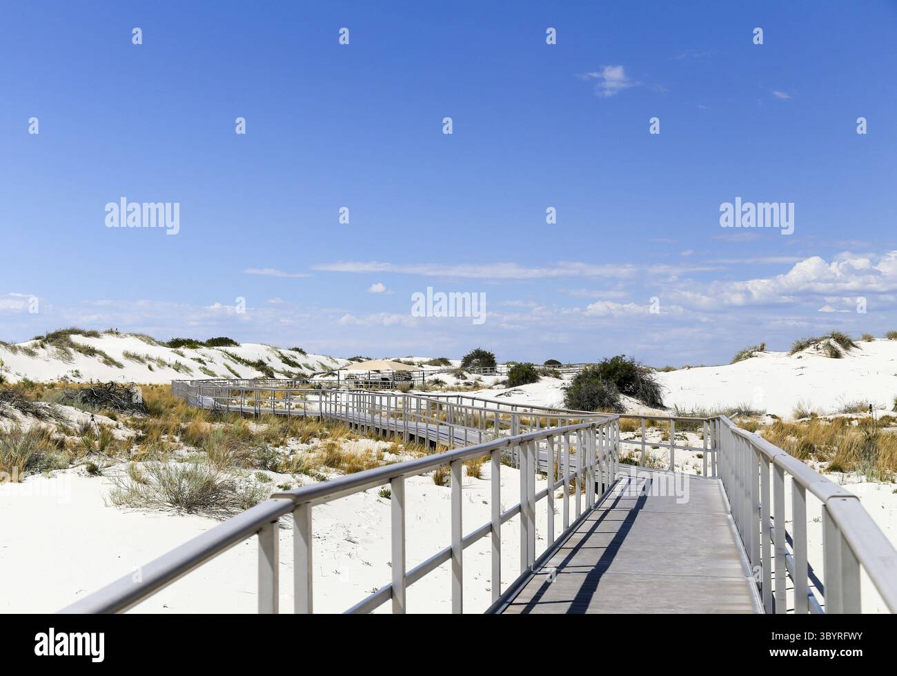 Interdune boardwalk inside the White Sands National Monument in New ...