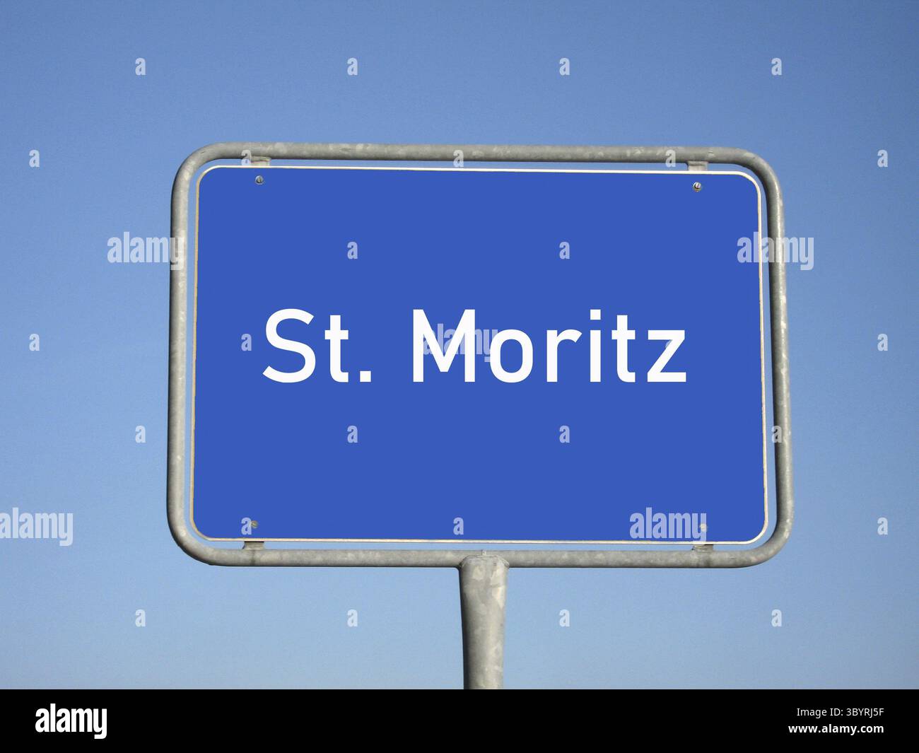 St. Moritz town sign Stock Photo - Alamy