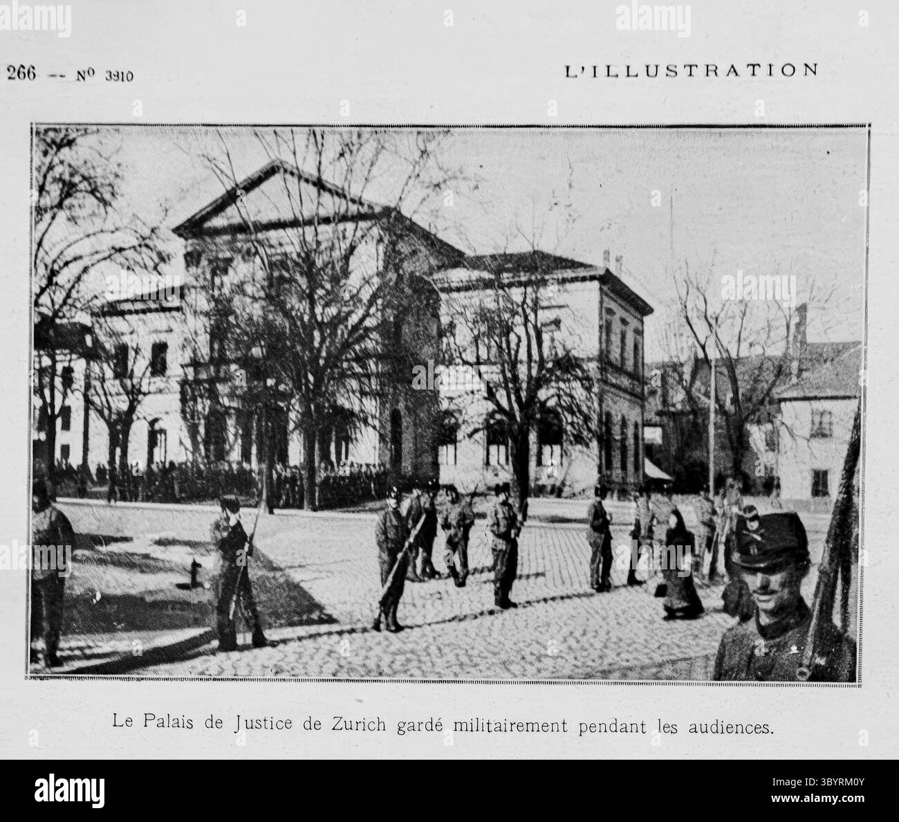 The Zurich courthouse (Palais de Justice) under military guard during ...