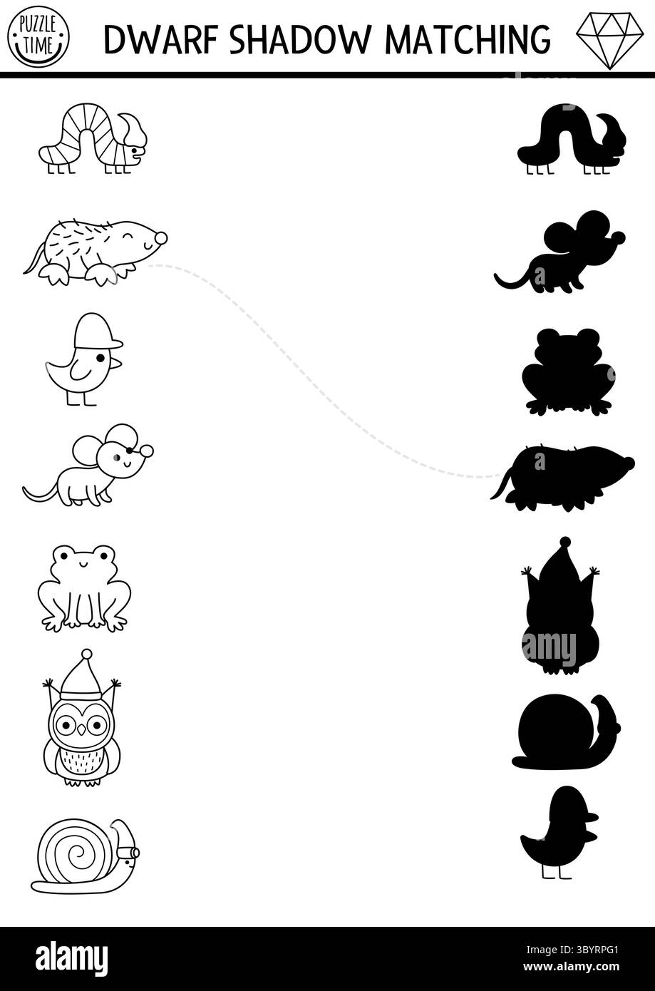Woodland shadow matching activity with forest animals and insects ...