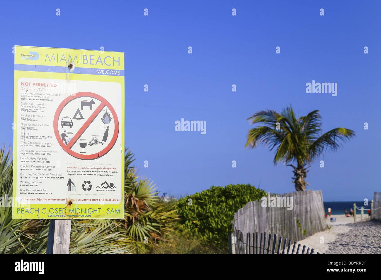 MIami Beach, USA - May 9, 2015: A prohibition sign showing not ...