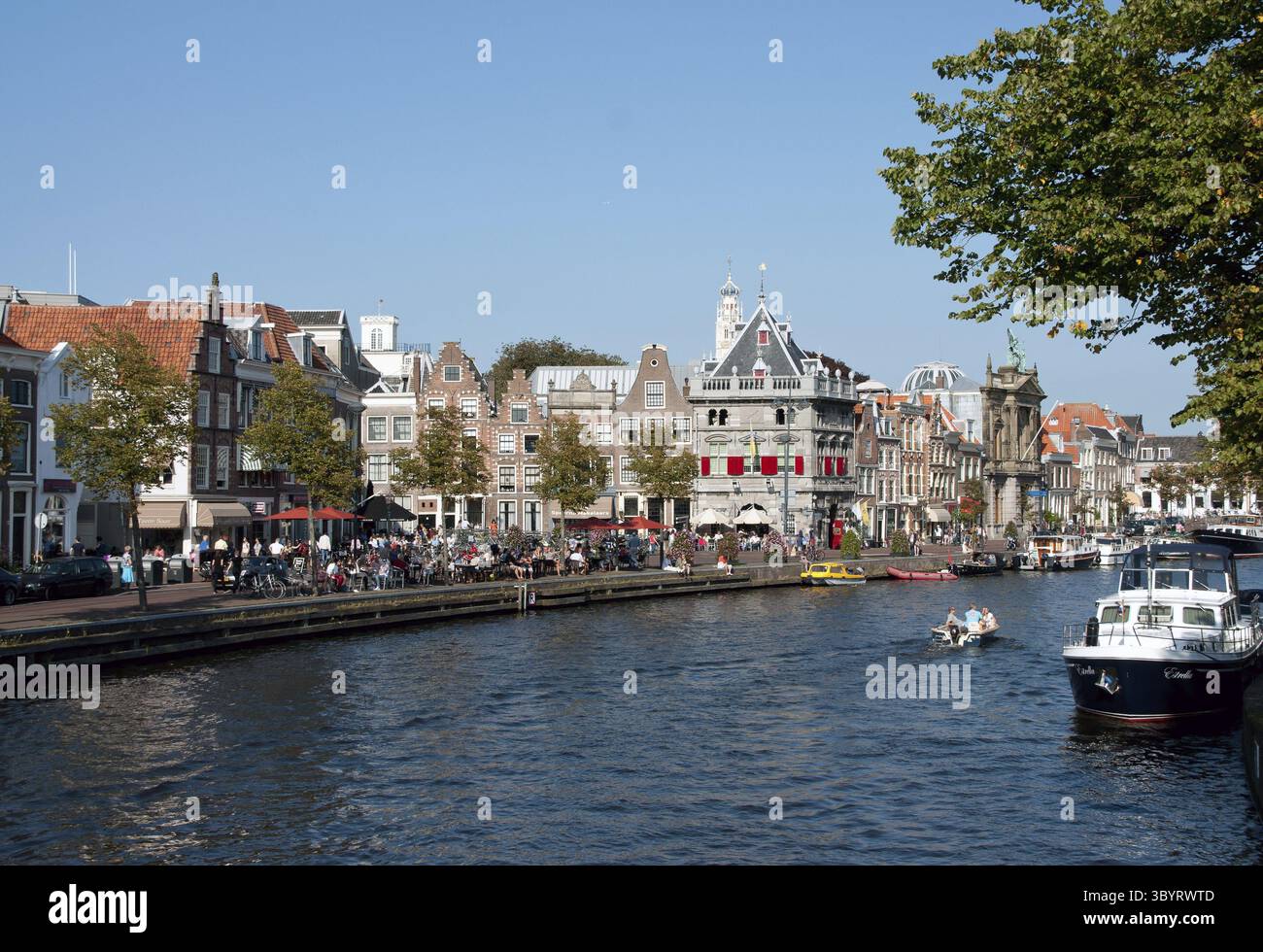 Historic centre of Haarlem, Netherlands. Haarlem is the capital of the ...