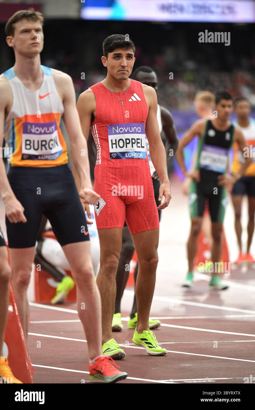 Bryce Hoppel of the USA competing in the men’s 800m race at the Novuna ...