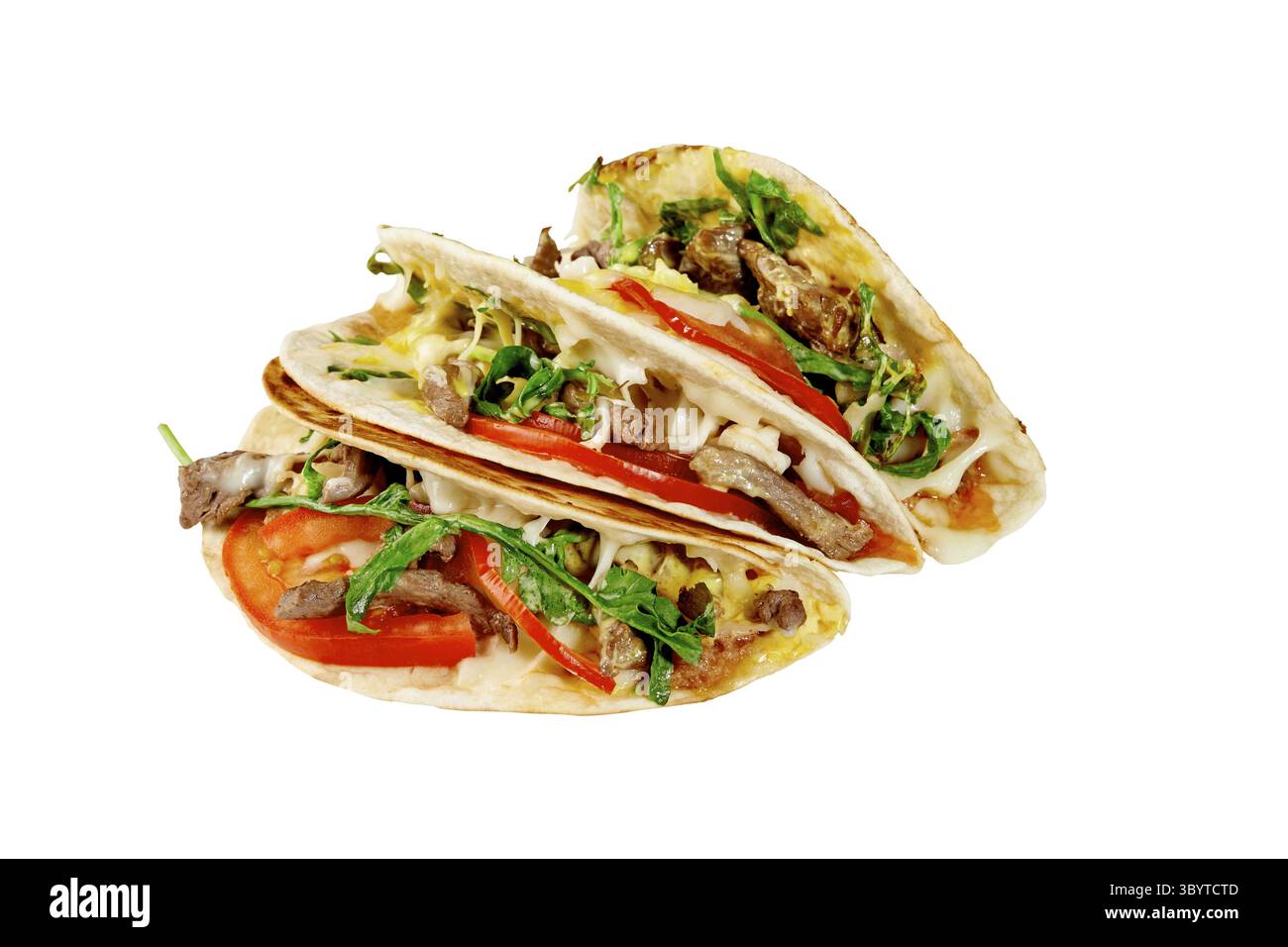 Beef tacos cheese salad Cut Out Stock Images & Pictures - Alamy