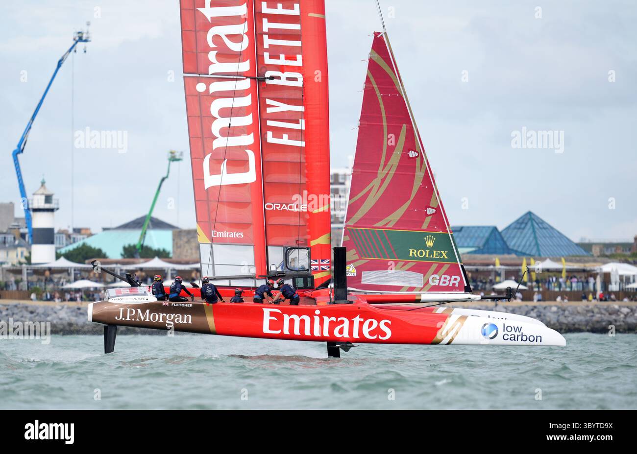 The Emirates Great Britain SailGP team boat during day two of the ...