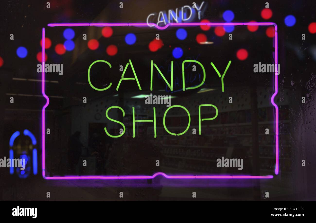 Candy neon sign in hi-res stock photography and images - Alamy