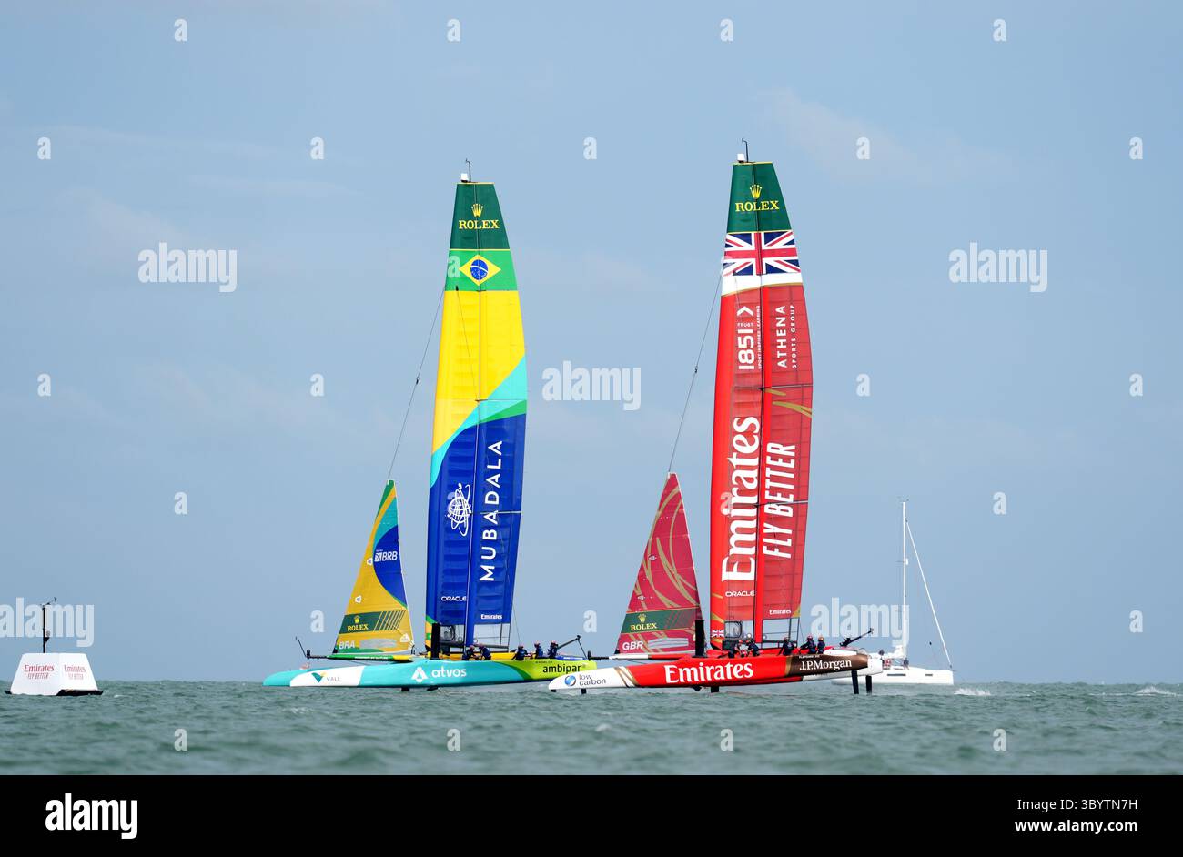 The Mubadala Brazil team and the Emirates Great Britain SailGP team ...