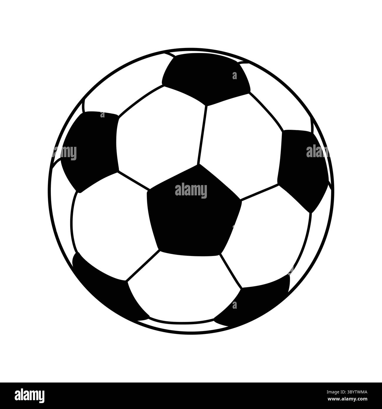 Soccer ball icon black Black and White Stock Photos & Images - Alamy