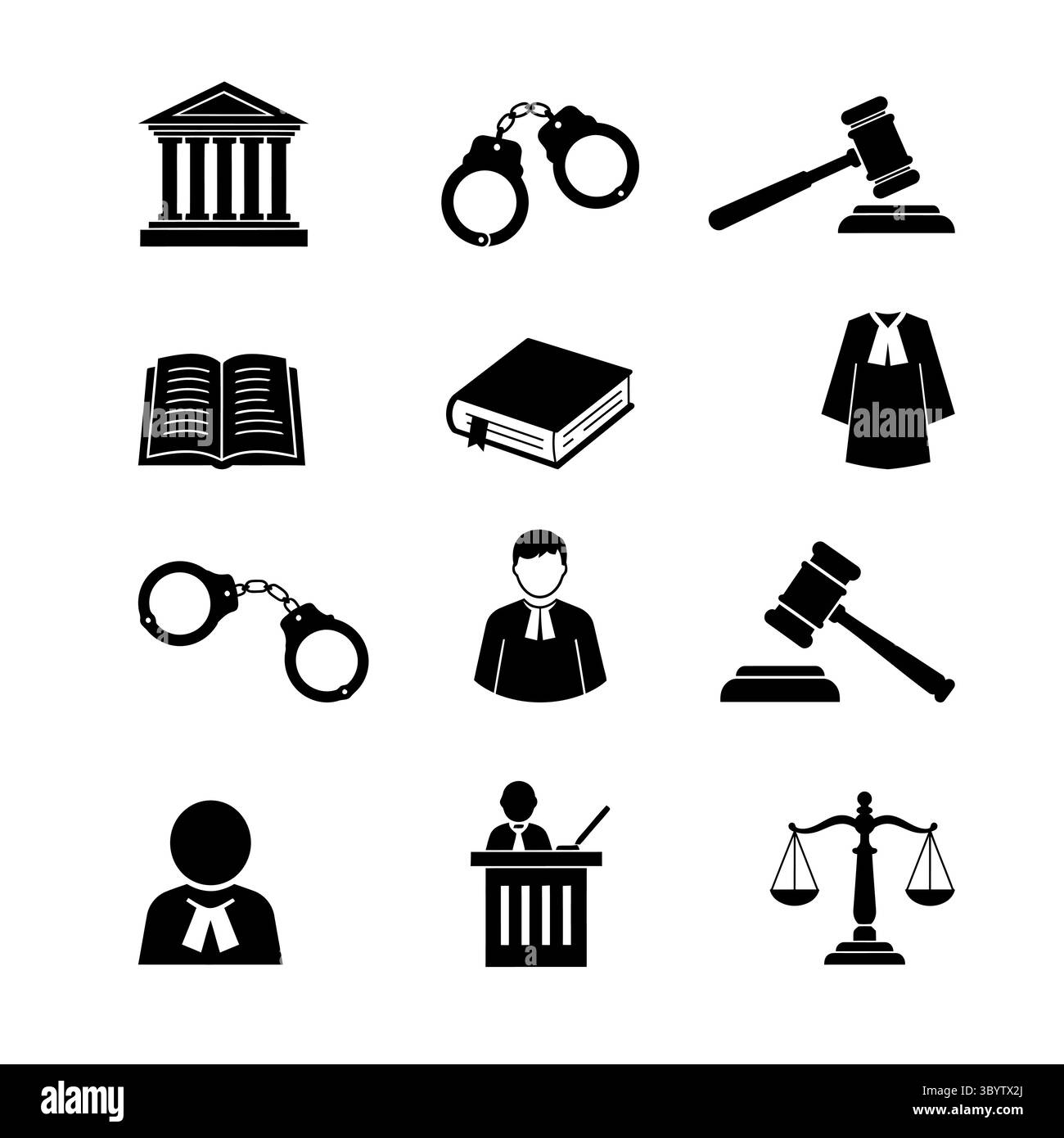 Justice Law Legal Icon Set Stock Vector Image & Art - Alamy