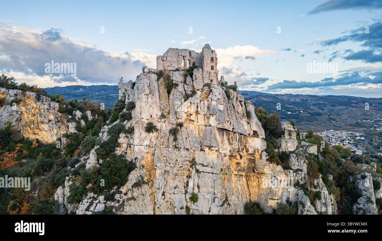 Ruins of Château de Crussol, a 12th Century Medieval Castle on a ...